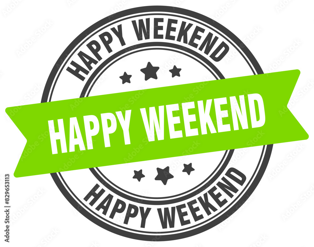 happy weekend stamp. happy weekend label on transparent background ...