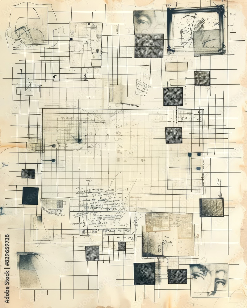 A complex and intriguing image that seems to be a combination of ...