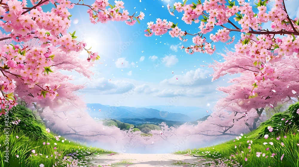 Develop a World Environment Day frame featuring a beautiful spring ...