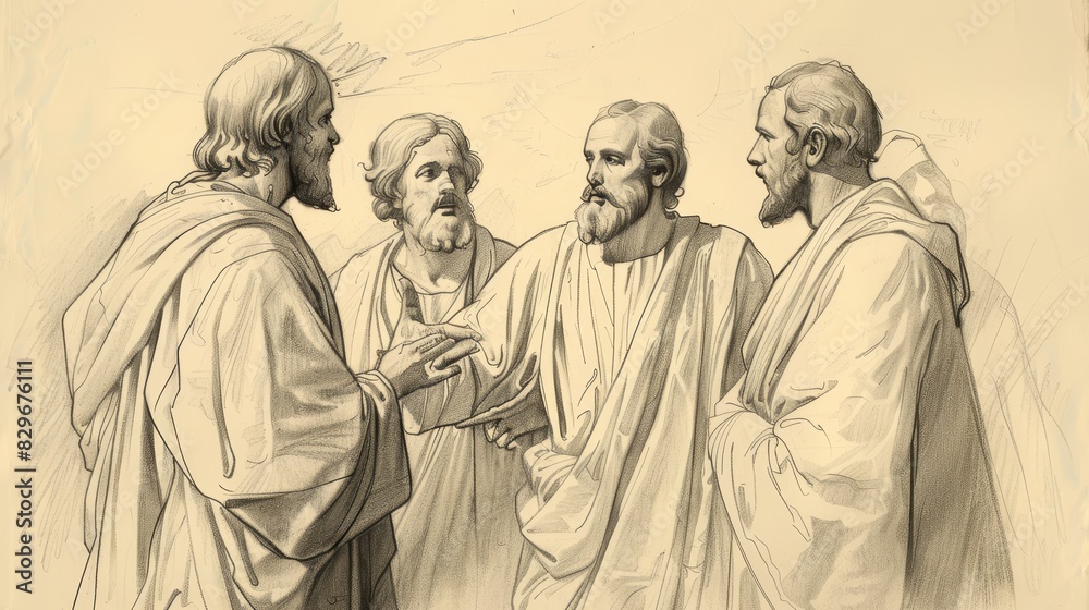 Biblical Illustration: Jesus Appears to Disciples, Shows Wounds, Peace ...