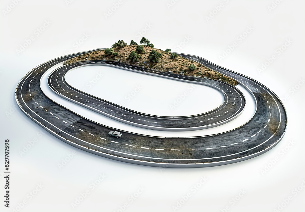ภาพประกอบสต็อก 3D rendering of infinity symbol road in adventure route ...