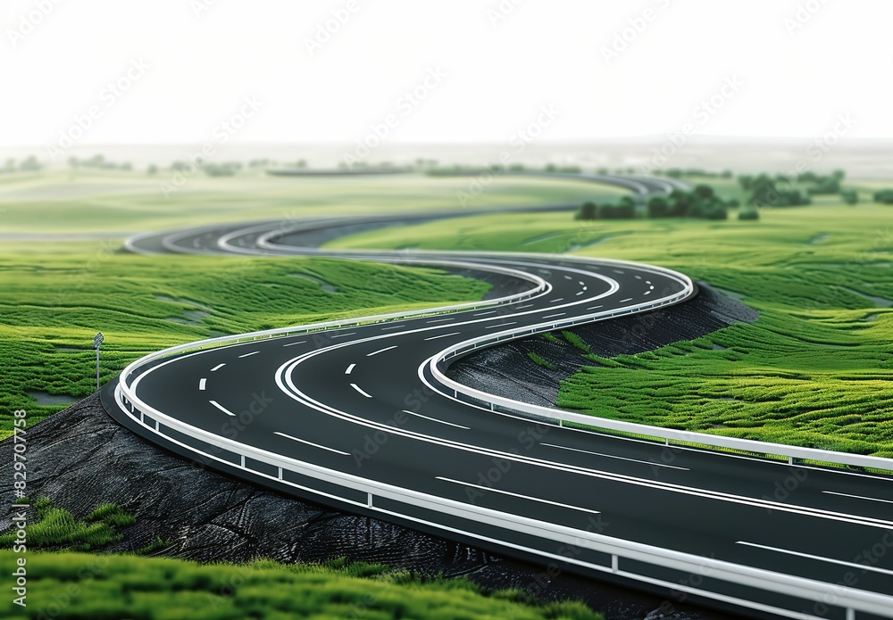 ภาพประกอบสต็อก 3D rendering of infinity symbol road in adventure route ...