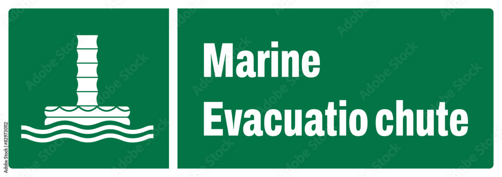ISO emergency and first aid safety signs_marine evacuation chute ...