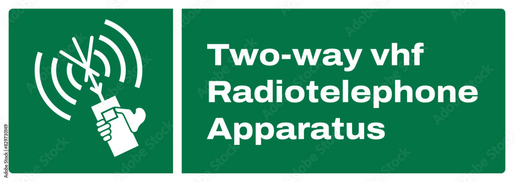 ISO emergency and first aid safety signs_two-way vhf radiotelephone ...