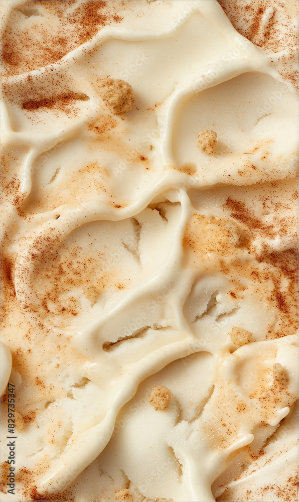 churro ice cream surface close-up shot, a closeup of the churro ice ...
