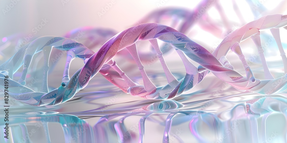 Exploring 3D molecular structure of human cell biology DNA strands ...