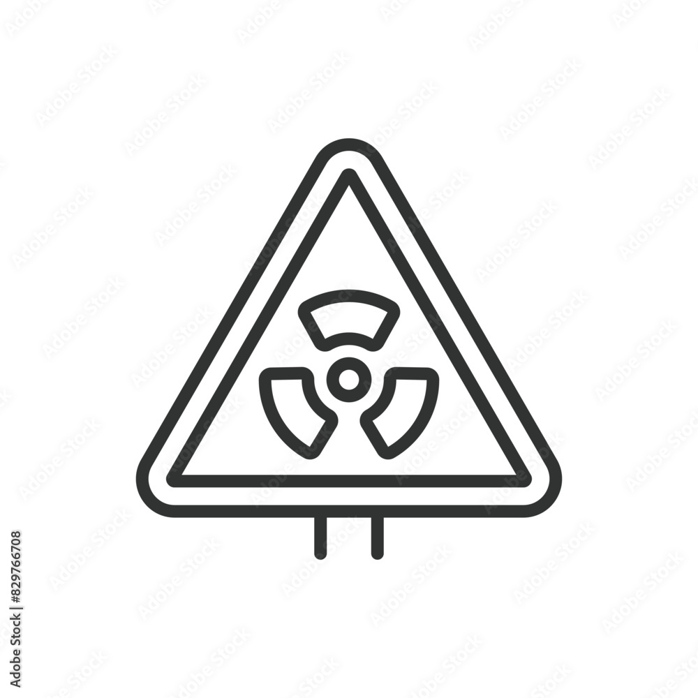 Radiation sign, in line design. Radiation, Sign, Hazard, Warning ...