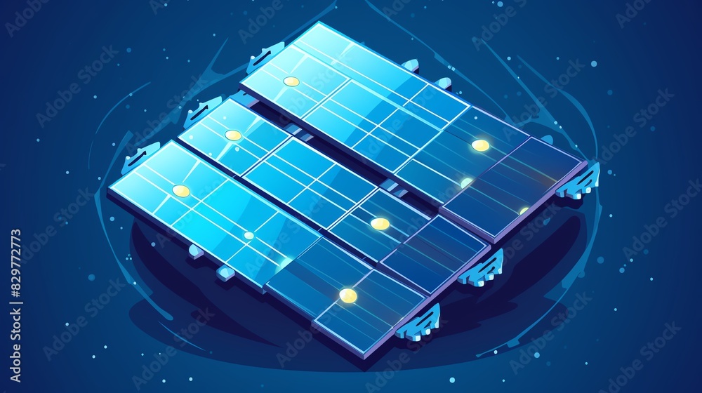 solar panel array flat design top view renewable energy cartoon drawing ...