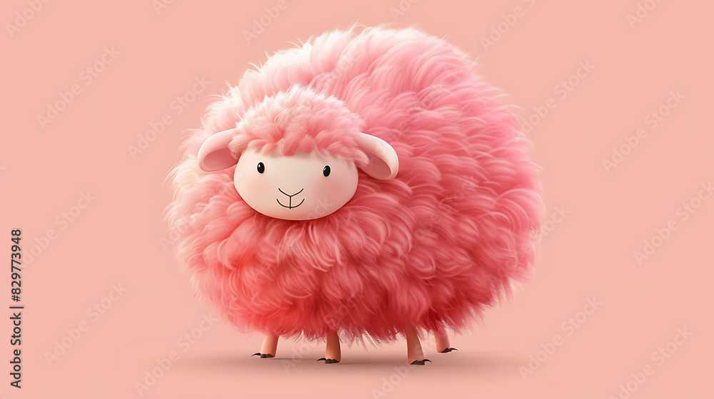 Cute pink sheep The cuteness of animals with beautiful fur and the ...