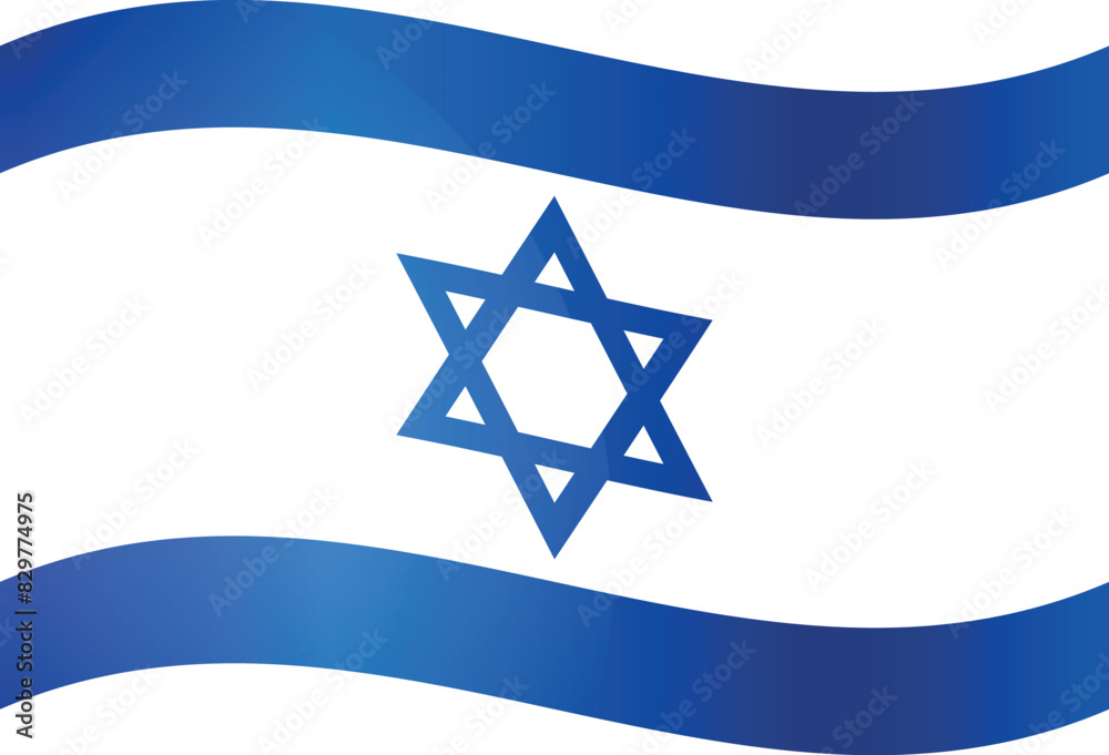 National flag of Israel in a flat style on a transparent background ...
