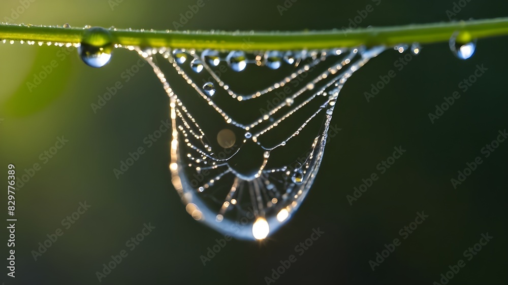 Stockfoto Macro Photography of Dew Drops on Spider Webs in Nature ...