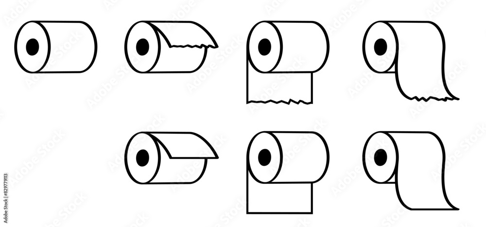 Cartoon WC paper or wc roll. Toilet paper roll. tape, tissue icon ...