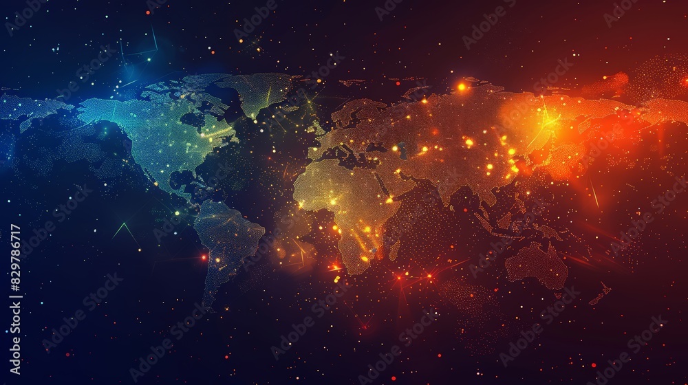 Develop a world map that shows the global distribution of internet ...