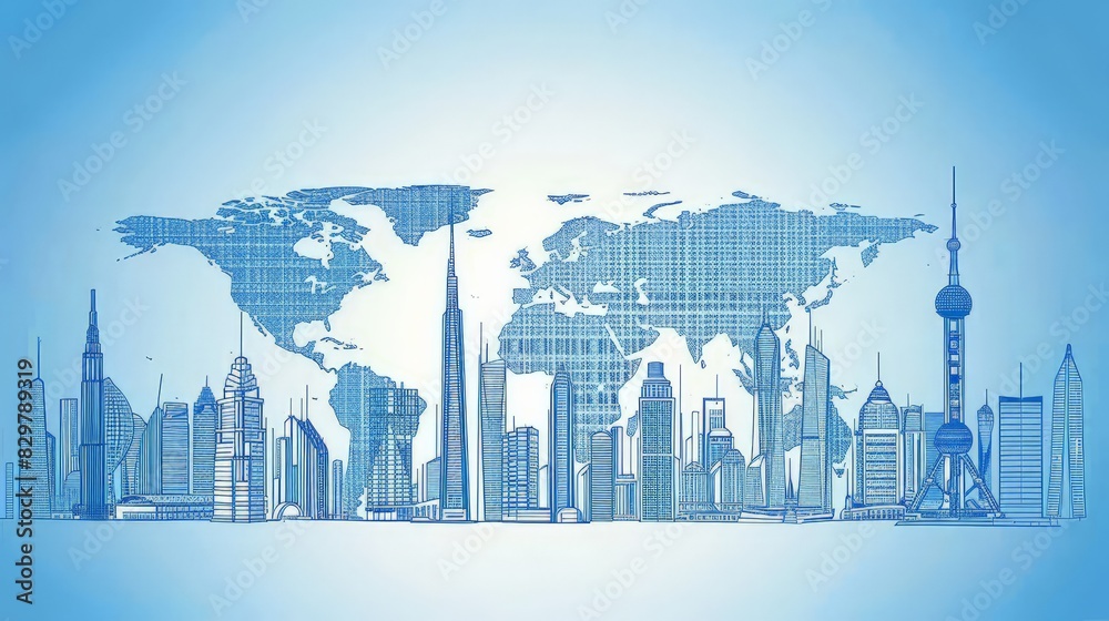 Draw a world map depicting the world's tallest buildings and their ...