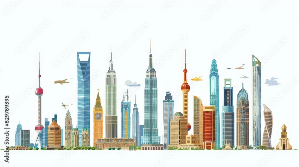 Draw a world map depicting the world's tallest buildings and their ...