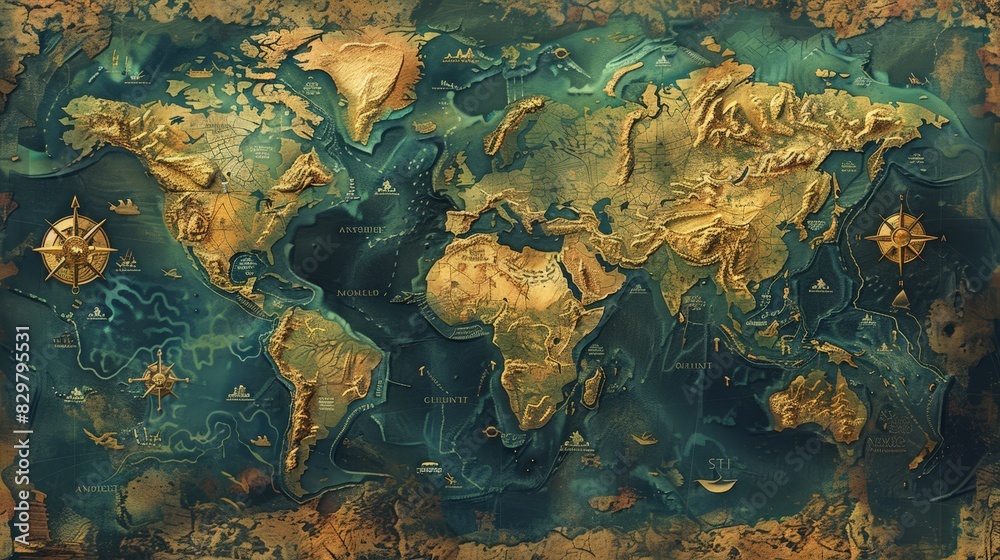 Illustrate a world map showcasing the locations of ancient ...