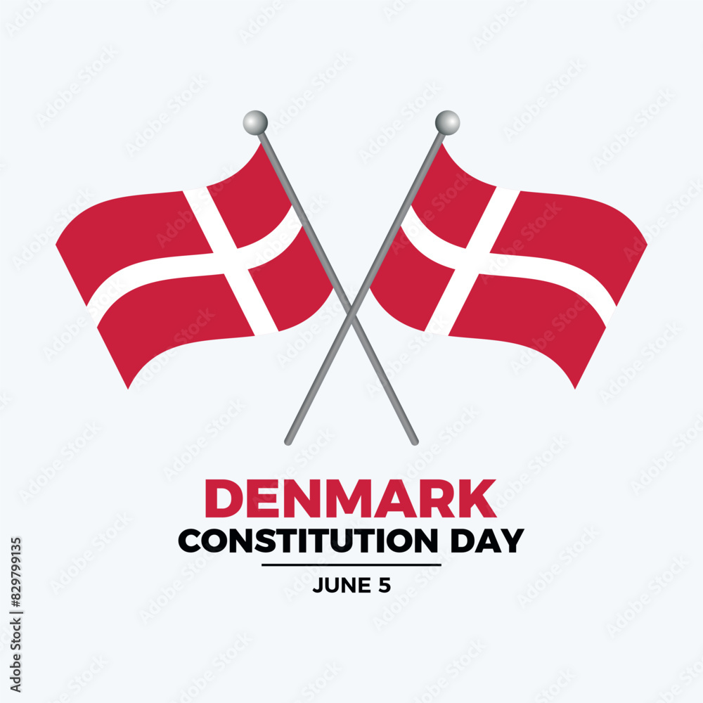 Denmark Constitution Day poster vector illustration. Two crossed ...