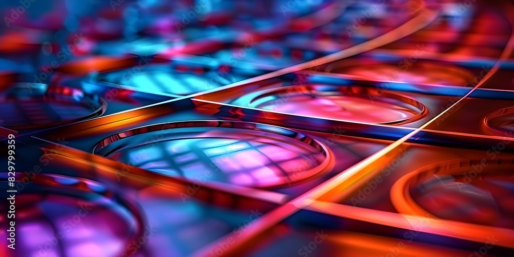 Closeup of silicon wafer used as base material for microchips. Concept ...