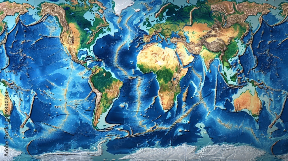 Produce a world map illustrating the tectonic plates and the locations ...