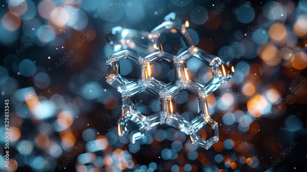 A 3D visualization of the structure of a diamond, showcasing the strong ...