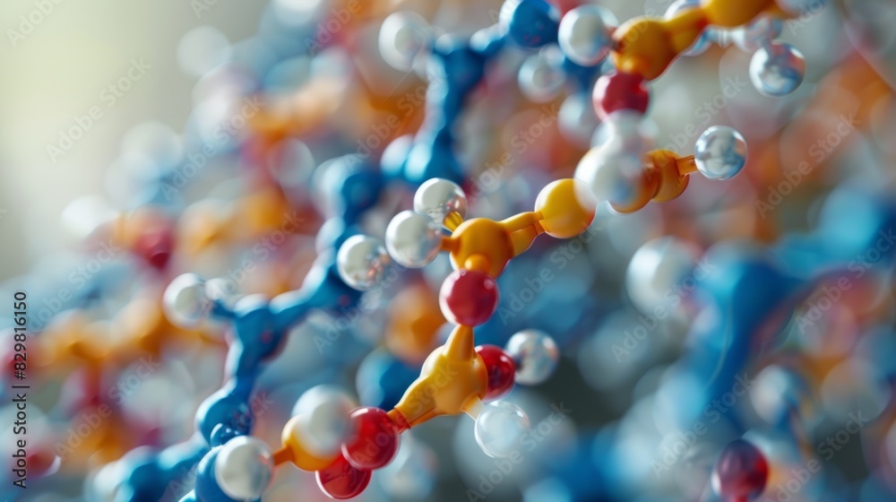 A series of interconnected molecular models representing the formation ...