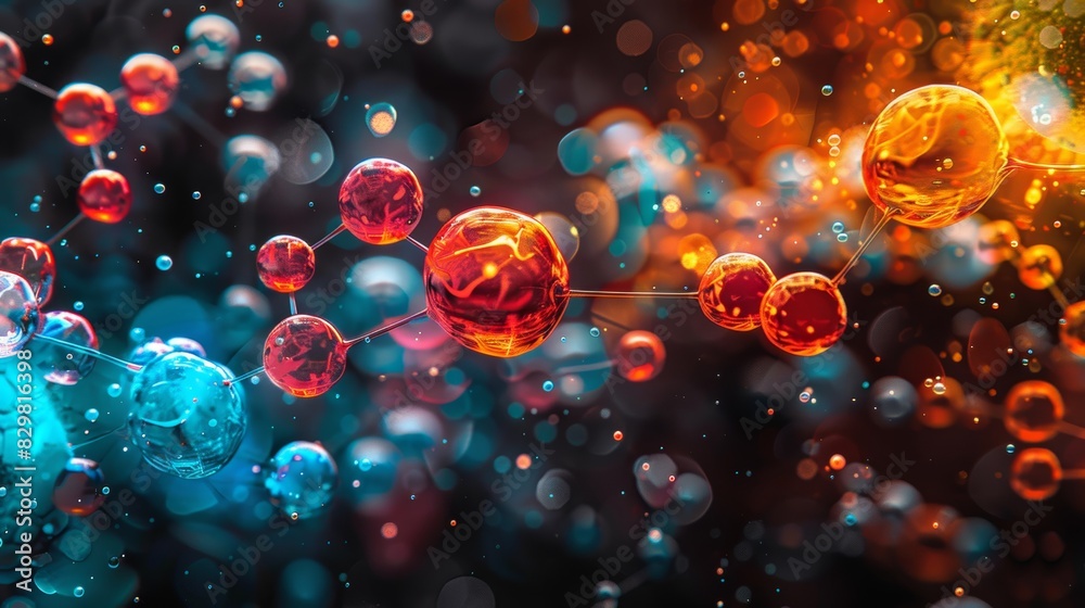 An abstract representation of lipid and carbohydrate molecules, using ...