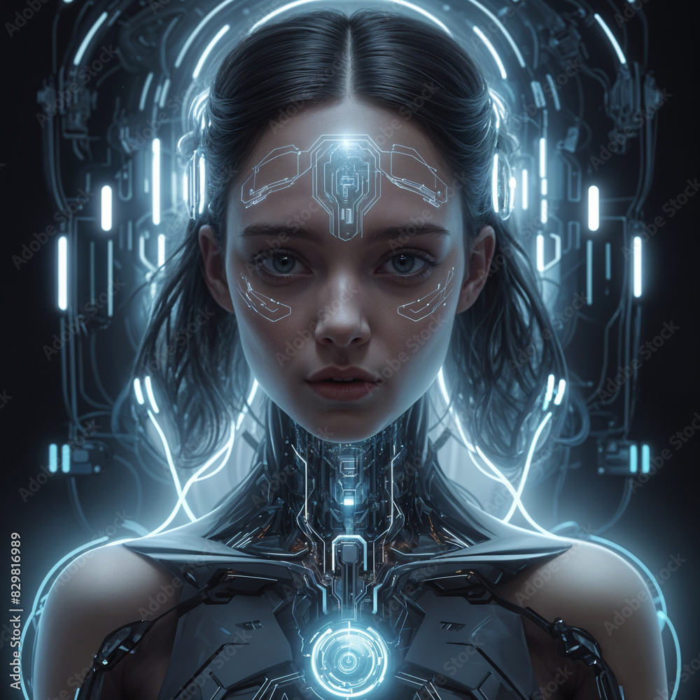 "Create a series of digital portraits that blur the lines between ...