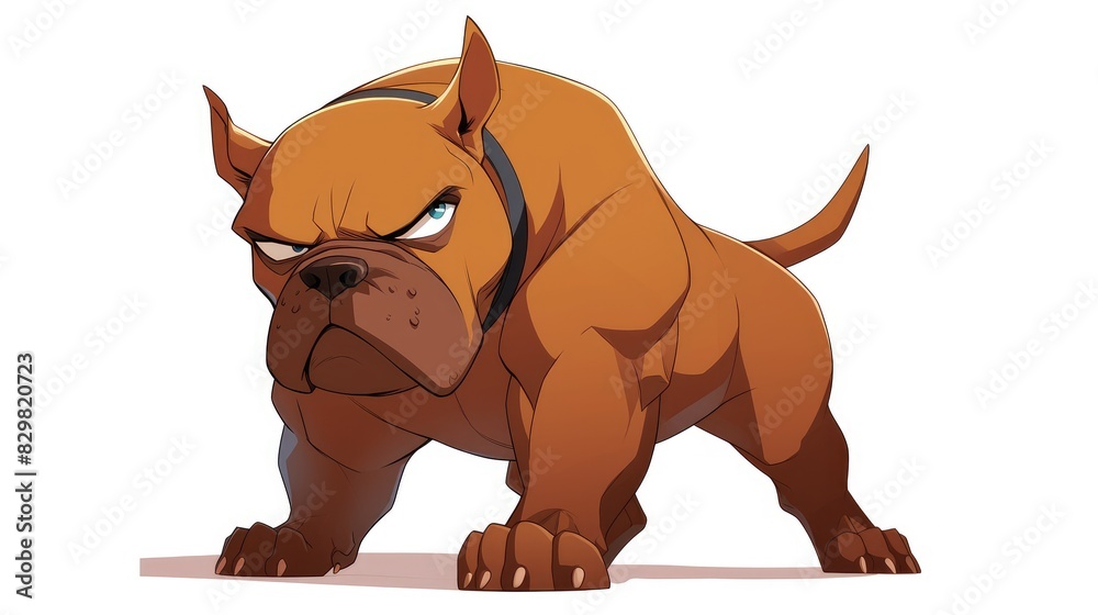 A fuming cartoon pit bull character serving as an icon stands out ...