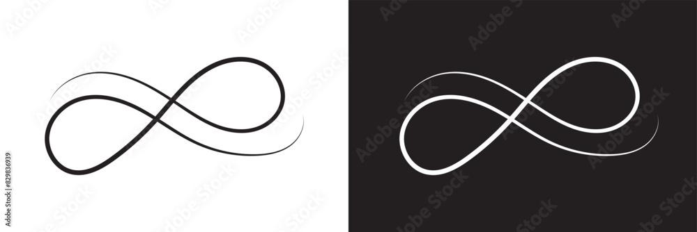 Hand drawn infinity symbol. Black infinity icon. Eternity, infinite ...