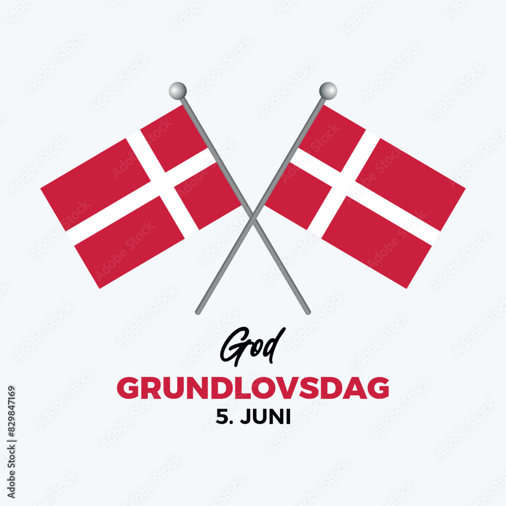 God Grundlovsdag Denmark Constitution Day poster vector illustration ...