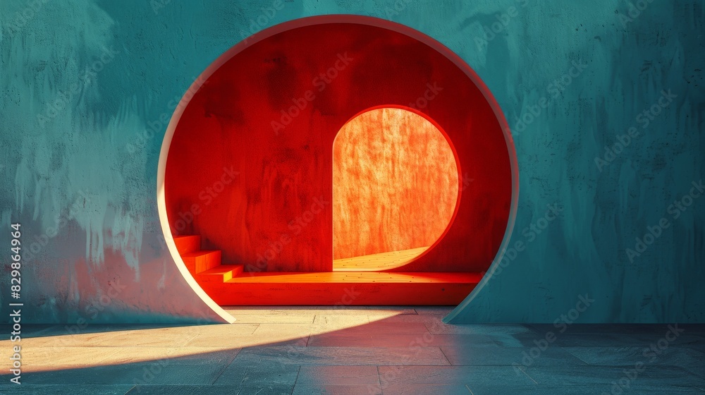 Develop an eye-catching illusion with a minimalist design. Use bold ...