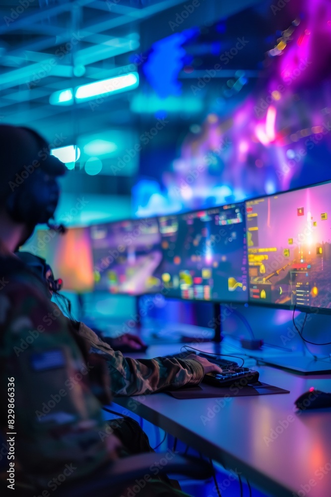 Soldiers Engage in Cyber Defense Operations at Night in High-Tech ...