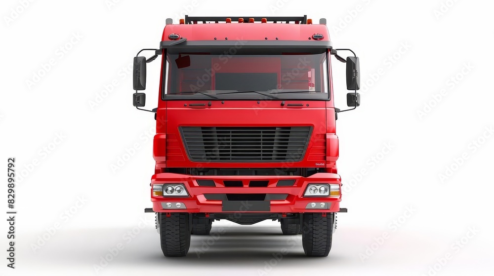 bright red truck isolated on white background front view commercial ...