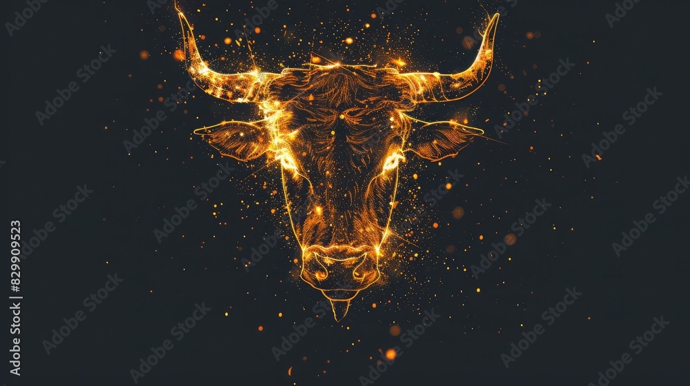 [flat 2d vector illustration of the Taurus zodiac sign, astrology style ...