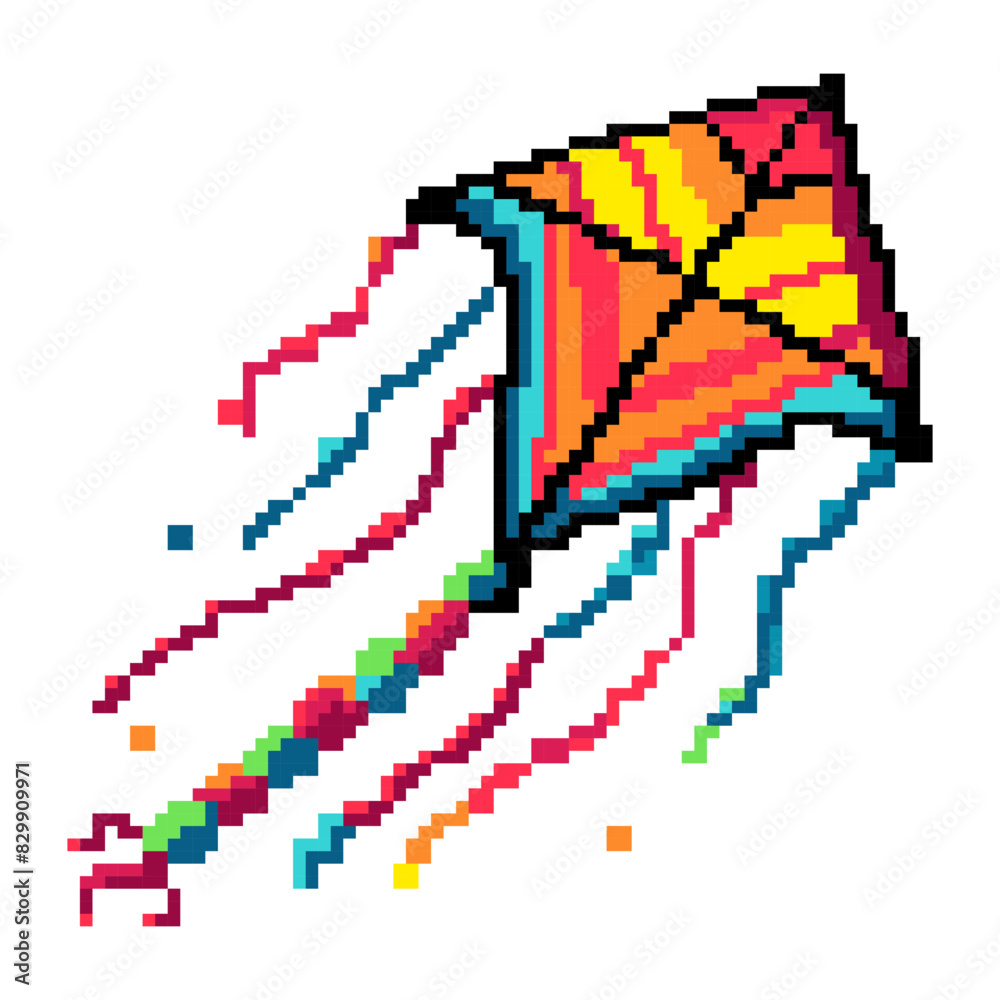 Summer vacation beach icons set pixel art design isolated on white ...