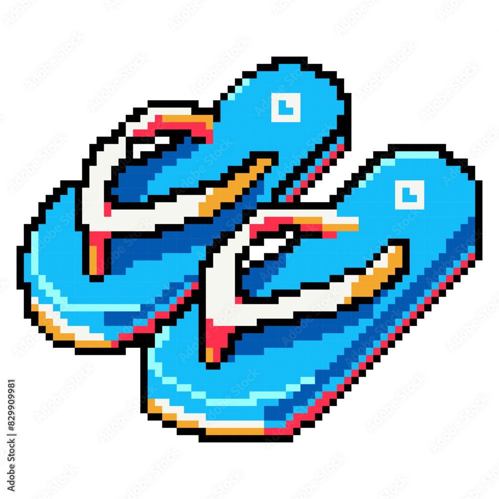 Summer vacation beach icons set pixel art design isolated on white ...