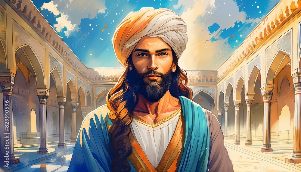 Defiant Guardian: A Turbaned Figure in Biblical Times" - Vintage Comic ...