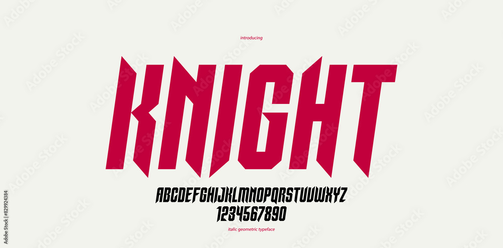 Sharp and bold vector display italic font for logo, gothic or heavy ...