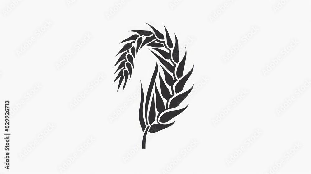 Stylized, black and white graphic of a wheat sheaf. The wheat is ...