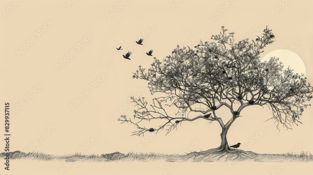 Biblical Illustration: Parable of Mustard Seed, Growth into Tree, Birds ...
