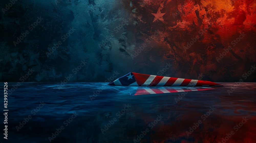 Minimalist Memorial Day tribute featuring a tattered American flag ...