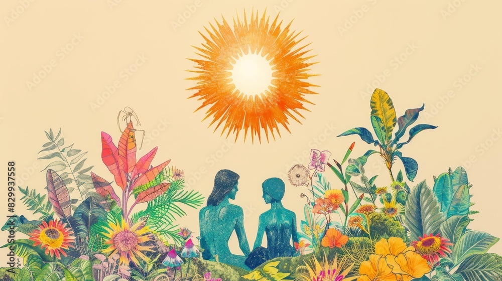 Biblical Illustration: Creation of Humanity, Adam and Eve in Eden ...