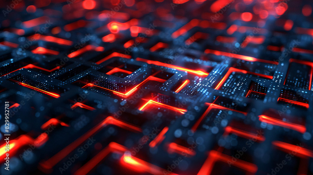 Autonomous AI entity navigating a digital maze, demonstrating learning ...