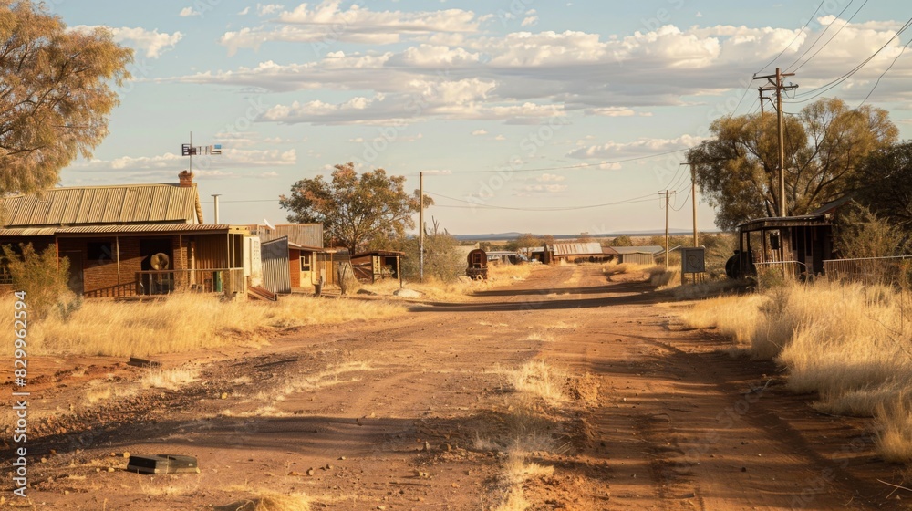 imagine a documentary-style shot of life in a remote Outback town ...