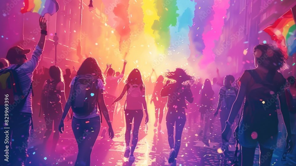 LGBTQ community pride month visual album full portrait with pride ...