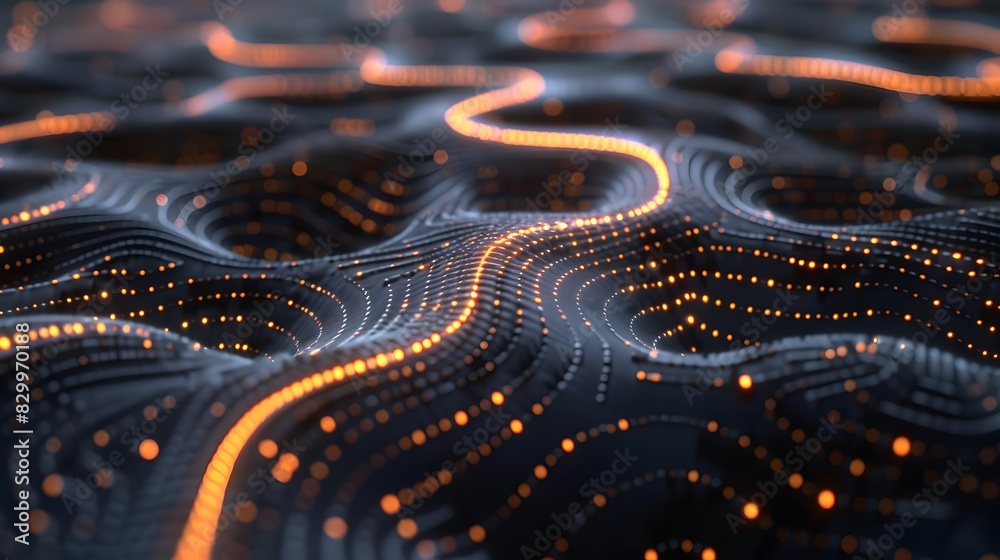 An advanced Machine Learning algorithm visualized as a complex, glowing ... An advanced Machine Learning algorithm visualized as a complex, glowing ...