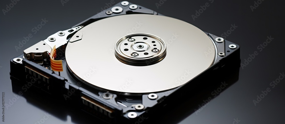 White background back view of an isolated laptop hard disk drive HDD ...