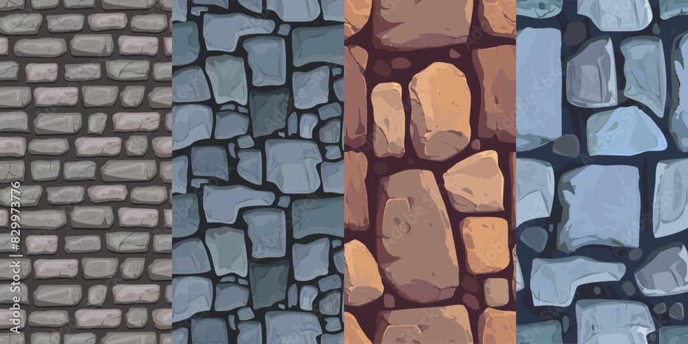 Stone wall from bricks, paving background, seamless pattern of ...