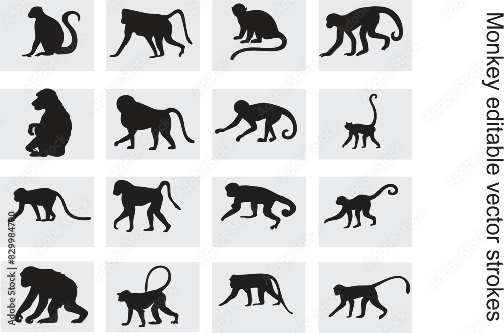 Ape and Monkey collection in different poses and style. Video games ...