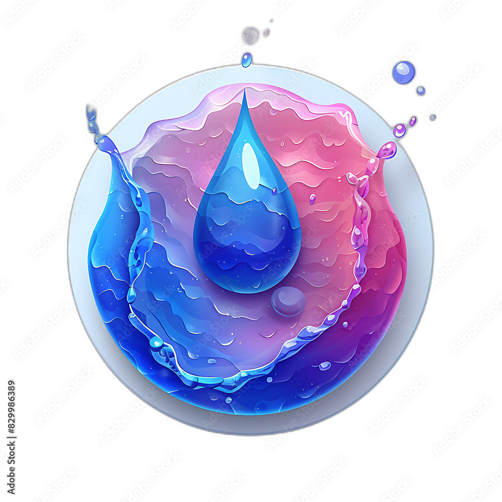 An icon for a hydration tracker app showcasing a water droplet with a ...